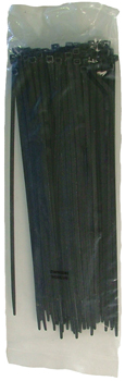 Black PVC cable ties, pack of 100 - 300mm long x 5mm width - ZCG Scalar