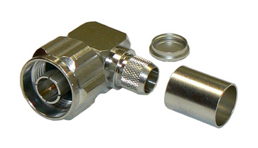 Right-angle N-type male solder pin, crimp connector for RG214 coaxial ...